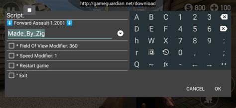 Script Forward Assault Modifier Lua Scripts Gameguardian