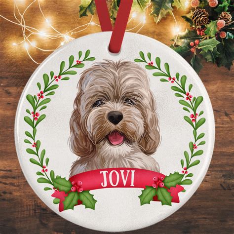 🎄 Golden Cockapoo Christmas Decoration
