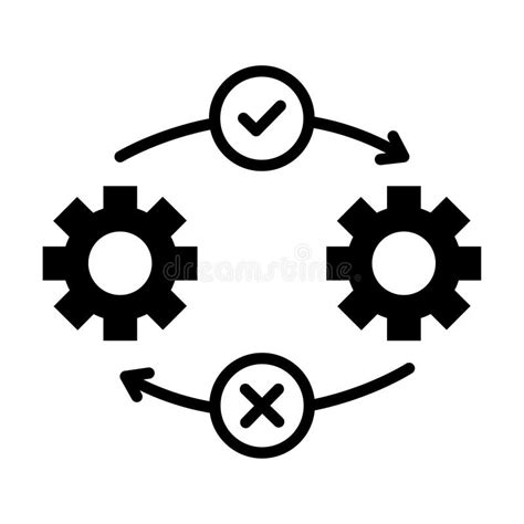 Gear Cycle Icon Check Mark Symbol Cross Error Vector Stock Vector Illustration Of True