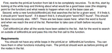 Solved First Rewrite The Printlist Function From Lab 6 To