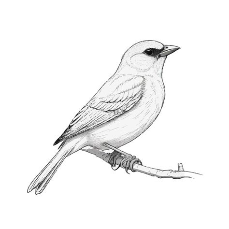 Bird Outline Black And White Eps File Premium Ai Generated Vector