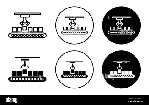 Assembly Icon Logo Sign Vector Outline In Black And White Color Stock
