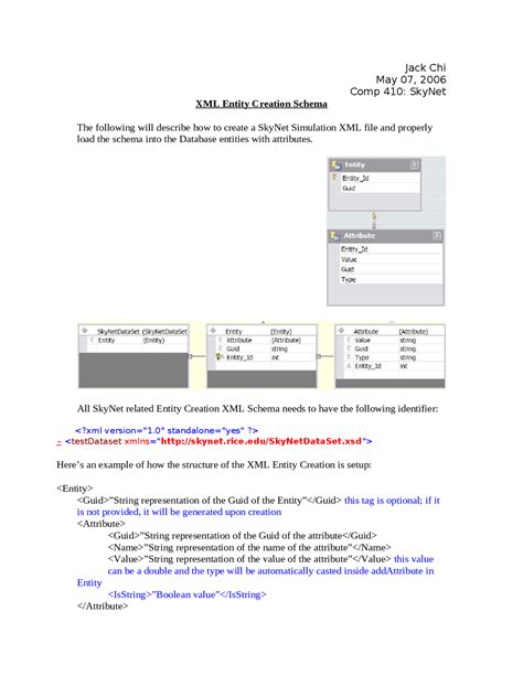 Xml Entity Creation Schema Lecture Notes Comp 410 Docsity