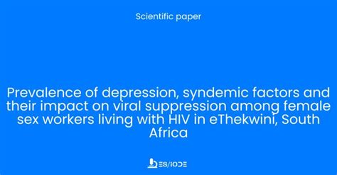Scientific Research Prevalence Of Depression Syndemic Factors And