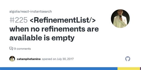 When No Refinements Are Available Is Empty Issue 225 Algolia React Instantsearch GitHub