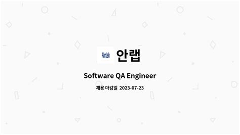 안랩 Software Qa Engineer 더팀스