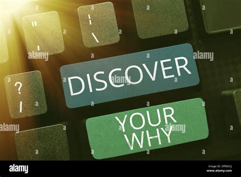 Text Sign Showing Discover Your Why Concept Meaning Knowing The Reason And Purpose Of One Self