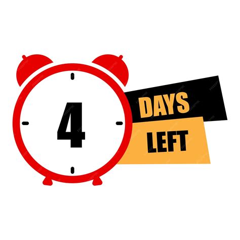 Premium Vector Fourday Deadline Alert Red Countdown Timer Urgent Time Management Prompt
