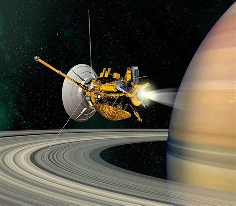 Cassini Huygens Probe At Saturn Artwork By Science Photo Library