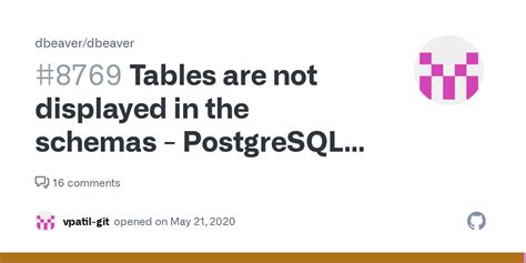 Tables Are Not Displayed In The Schemas Postgresql 96 · Issue 8769