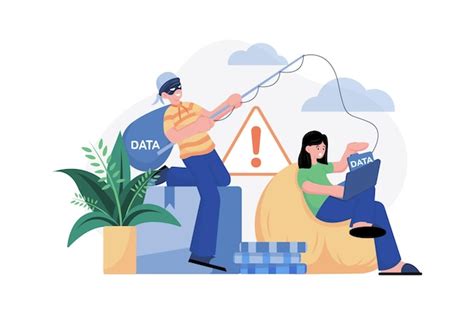 Premium Vector Phishing Data Theft Illustration Concept