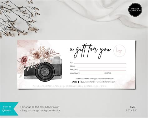 Photography T Certificate Printable