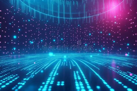 A Futuristic Blue Tech Themed Background With Shining Binary Code Over A Gradient Dark Backdrop