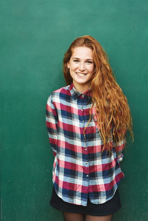 Portrait Of Shy Red Haired Girl By Stocksy Contributor Guille