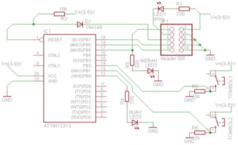 Basic Output And Input Dengan Attiny 2313 ~ Cara Mudah Belajar Elektronika Digital
