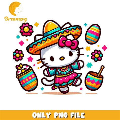 Hello Kitty Fiesta Png Cute Mexican Design Dreamsvg Store
