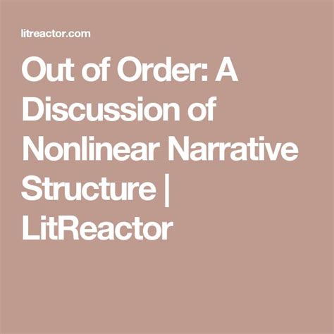 Pin On Non Linear Narrative