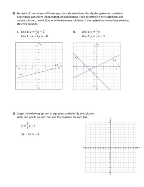 4 for each of the systems of linear equations shown