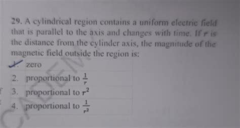 A Cylindrical Region Contains A Uniform Electric Field That Is Parallel T