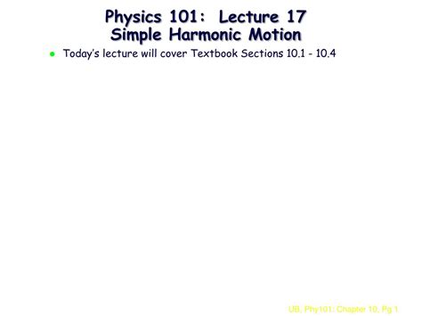 PPT Physics Lecture Simple Harmonic Motion PowerPoint Presentation ID
