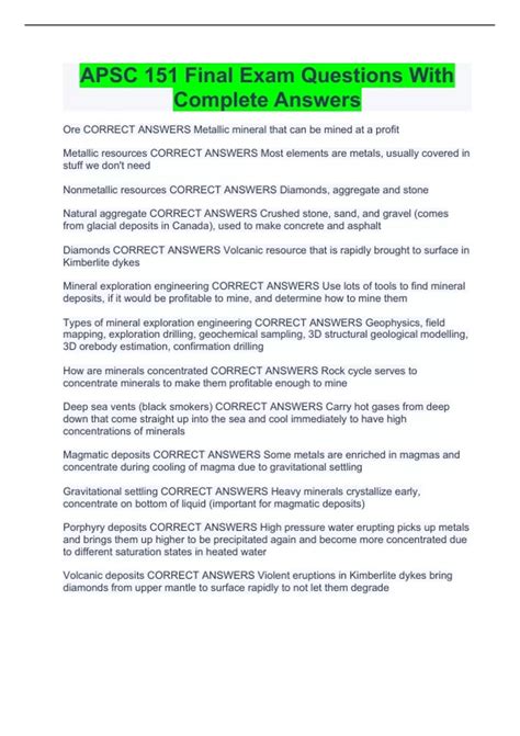 APSC Final Exam Questions With Complete Answers APSC Stuvia US