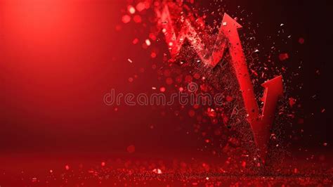 Dynamic Red Arrows Representing Declining Trends In A Creative Abstract Setting Generative Ai