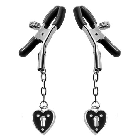 Nipple Toys Enby Heart Padlock Nipple Clamps Best Sex Toys For
