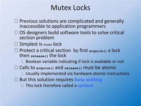 Operating System 24 Mutex Locks And Semaphores Ppt