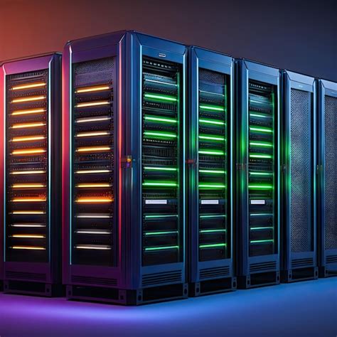 Premium Ai Image Data Center Computer Racks Closeup