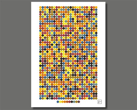 First 1000 Digits Of Pi In Colour 03 A4 Size Art Print Etsy