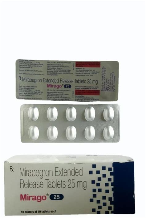 Mirabegron Extended Release Tablet 25mg For Overactive Bladder At ₹ 315