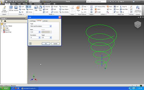 Tutorial How To Use Coil Feature In Autodesk Inventor Grabcad Tutorials
