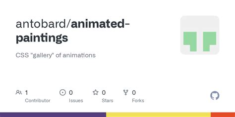 GitHub Antobard Animated Paintings CSS Gallery Of Animations