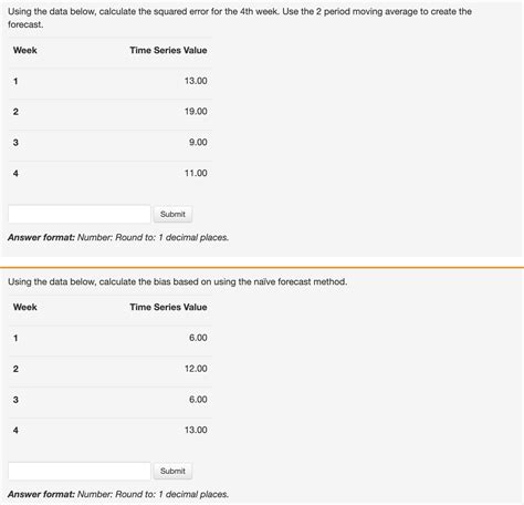 solved using the data below calculate the squared error for