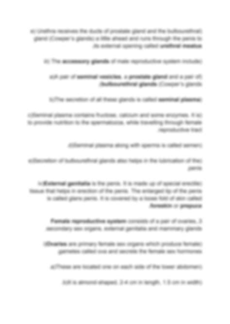 SOLUTION Important Questions For Cbse Class Biology Reproductive Systems Studypool