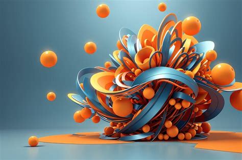 Premium Photo Illustration Of Abstract 3d Rendering Orange Background