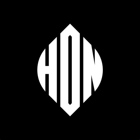 Hon Circle Letter Logo Design With Circle And Ellipse Shape Hon