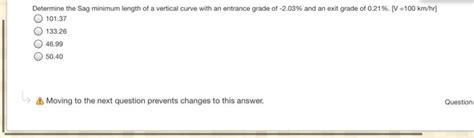 solved determine the sag minimum length of a vertical curve