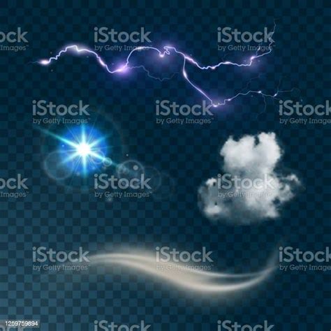 투명 한 어두운 배경 벡터 그림에 격리 된 날씨 사실적인 아이콘 설정 0명에 대한 스톡 벡터 아트 및 기타 이미지 0명 3