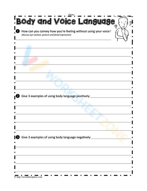 Body And Voice Language Worksheet