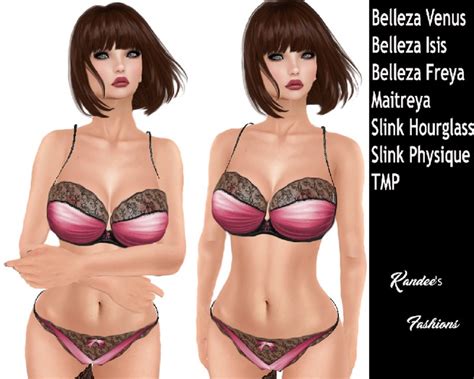 Second Life Marketplace Pink Sheer Bra And Panties Bellezamaitreya