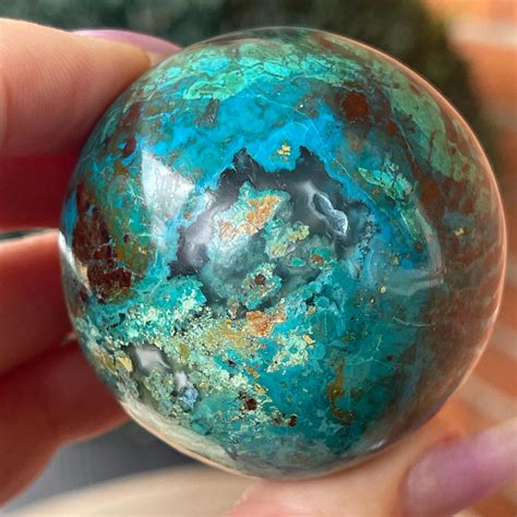 Chrysocolla Malachite In Quartz Silicified Copper Matrix Sphere