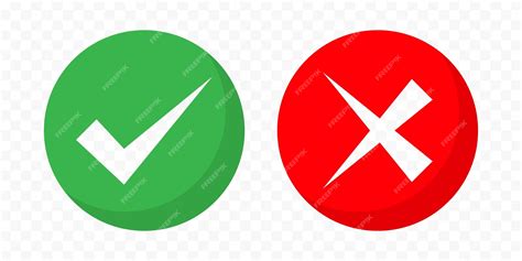 Premium Vector Tick And Cross Icons Checkmarks Checkmark And X Mark