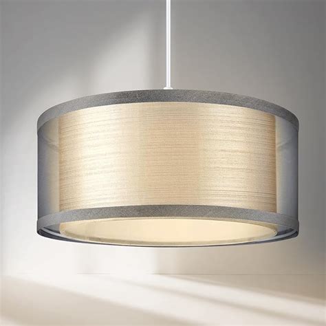 Ntmaichy 2 Tier Light Shade Ceiling Modern Grey Lampshade For Ceiling