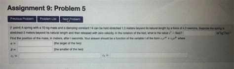 solved assignment 9 problem 5 previous problem problem list