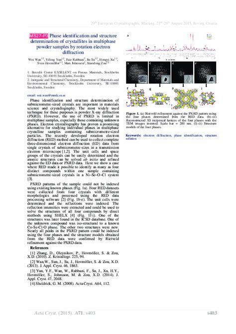 Pdf Phase Identification And Structure Determination From Multiphase