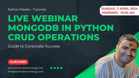 Live Webinar Connecting Mongodb To Python And Mastering Crud Operations Youtube