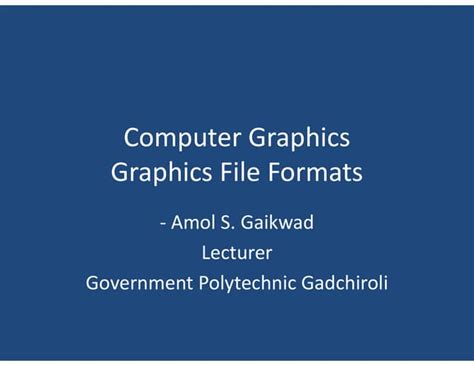 Computer Graphics Graphics File Formats Pdf