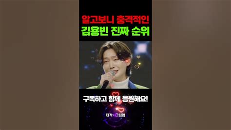 알고보니 충격적인 김용빈 진짜 순위 Youtube