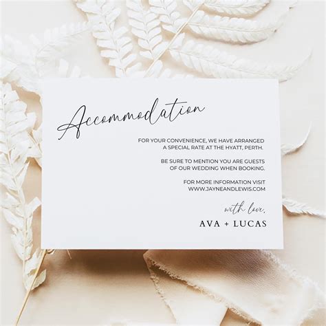 Wedding Accommodation Insert Template The Complete Guide To Wedding